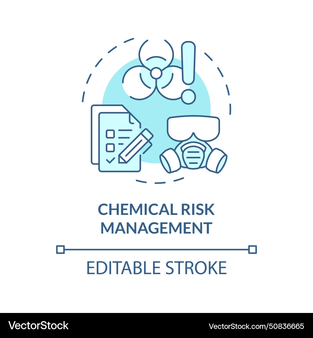 Chemical risk management soft blue concept icon Vector Image