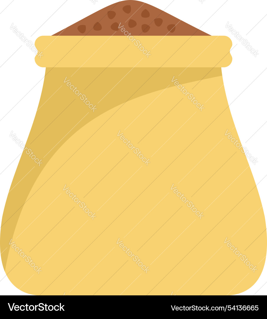 Full burlap sack with grains or crops waiting Vector Image