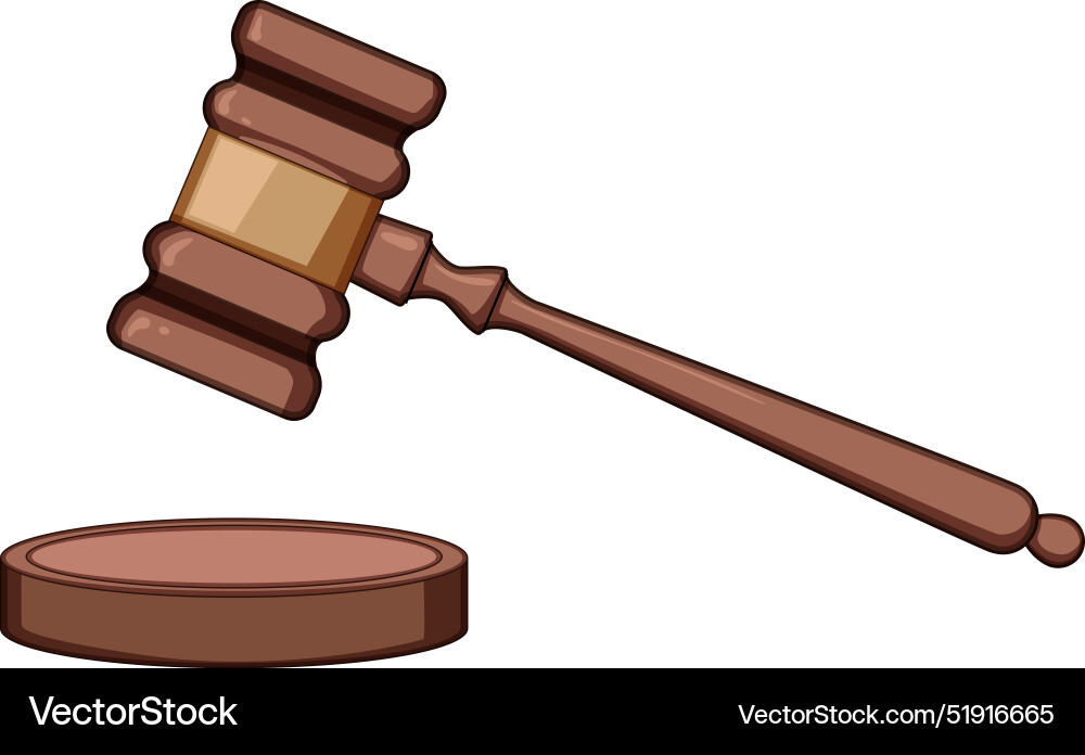 Law judge hammer cartoon Royalty Free Vector Image