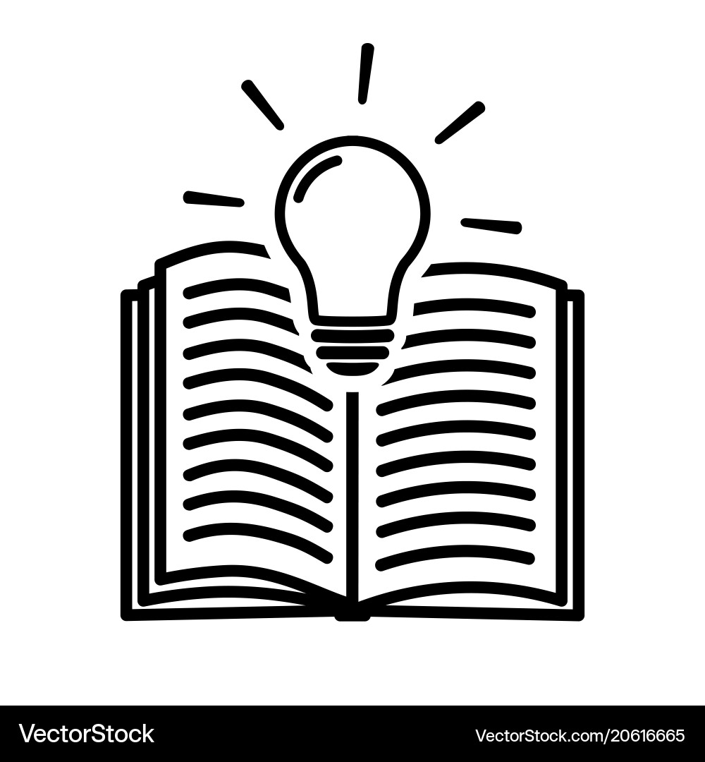Learning icon in flat style open book symbol Vector Image