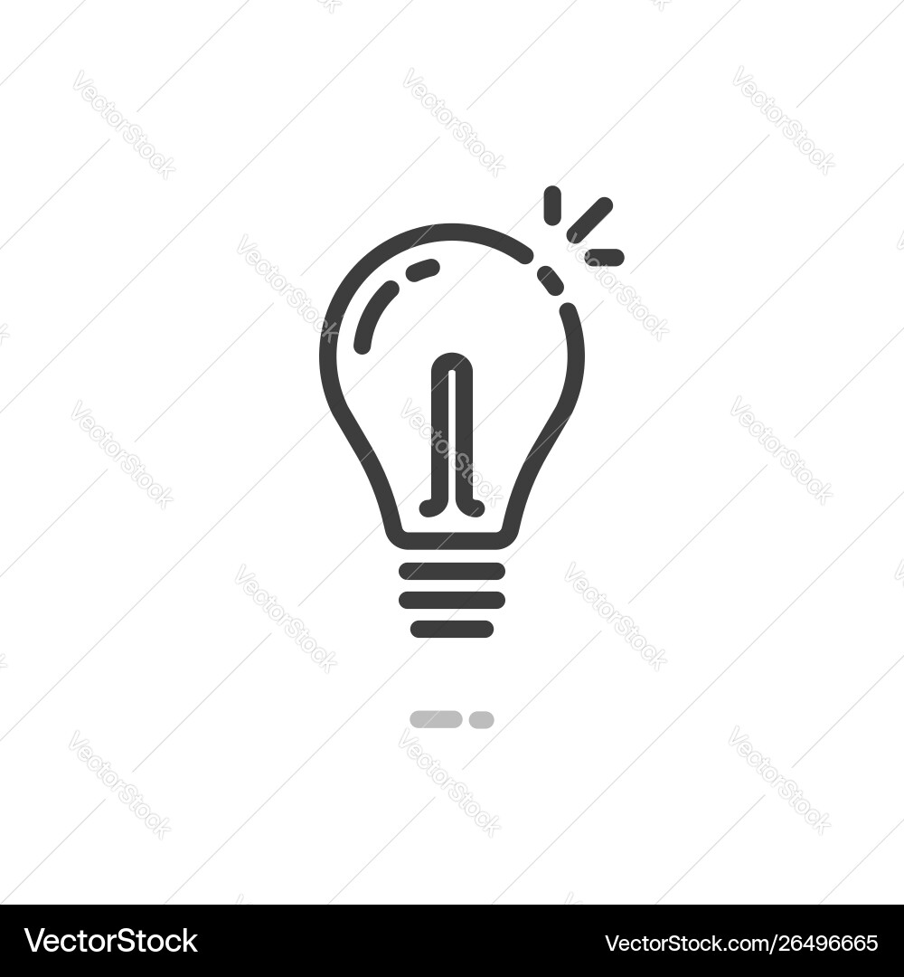 Lightbulb icon line outline art light bulb Vector Image