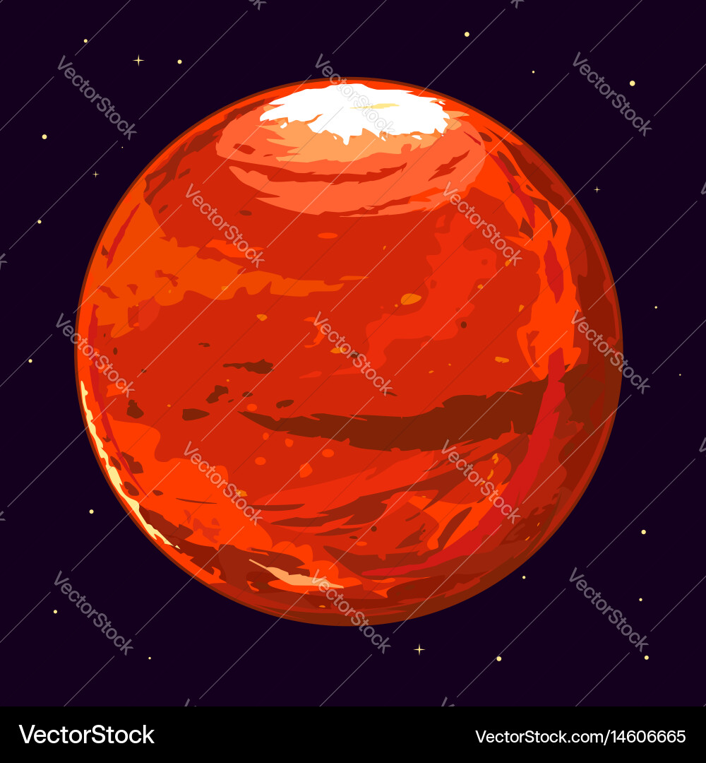 Mars Planet in Space – Royalty-Free Vector | VectorStock