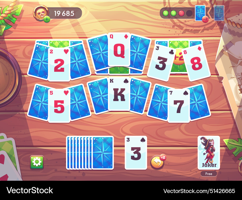 Playing field wooden table top with elements Vector Image