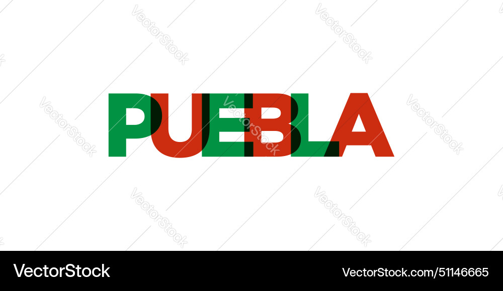 Puebla in the mexico emblem design features Vector Image