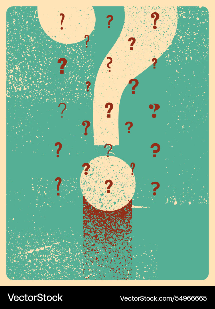 Question mark typographical grunge vintage poster Vector Image