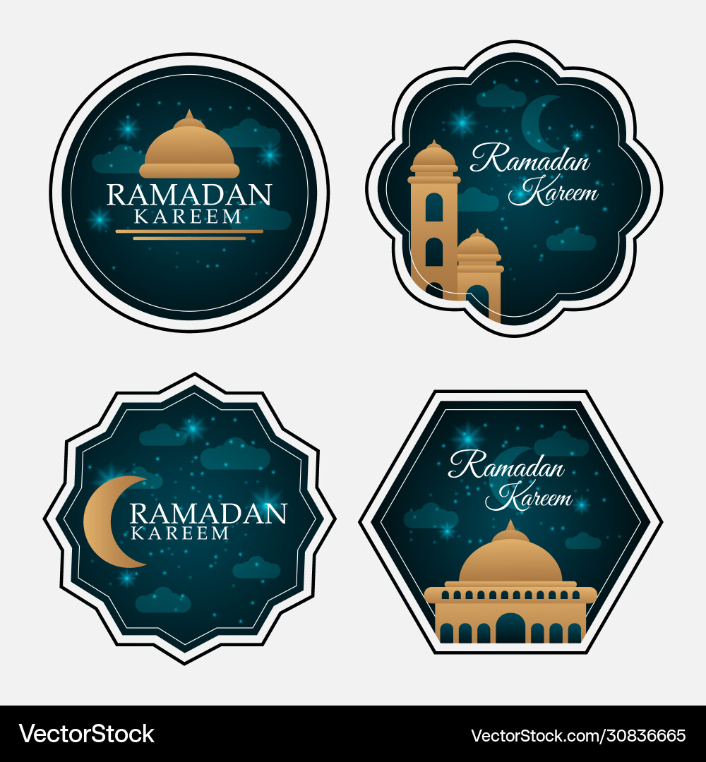 Ramadan label design collection Royalty Free Vector Image