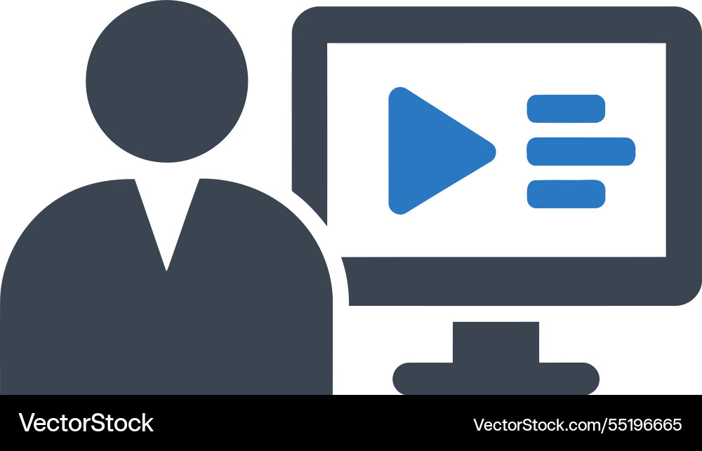 Virtual learning icon Royalty Free Vector Image