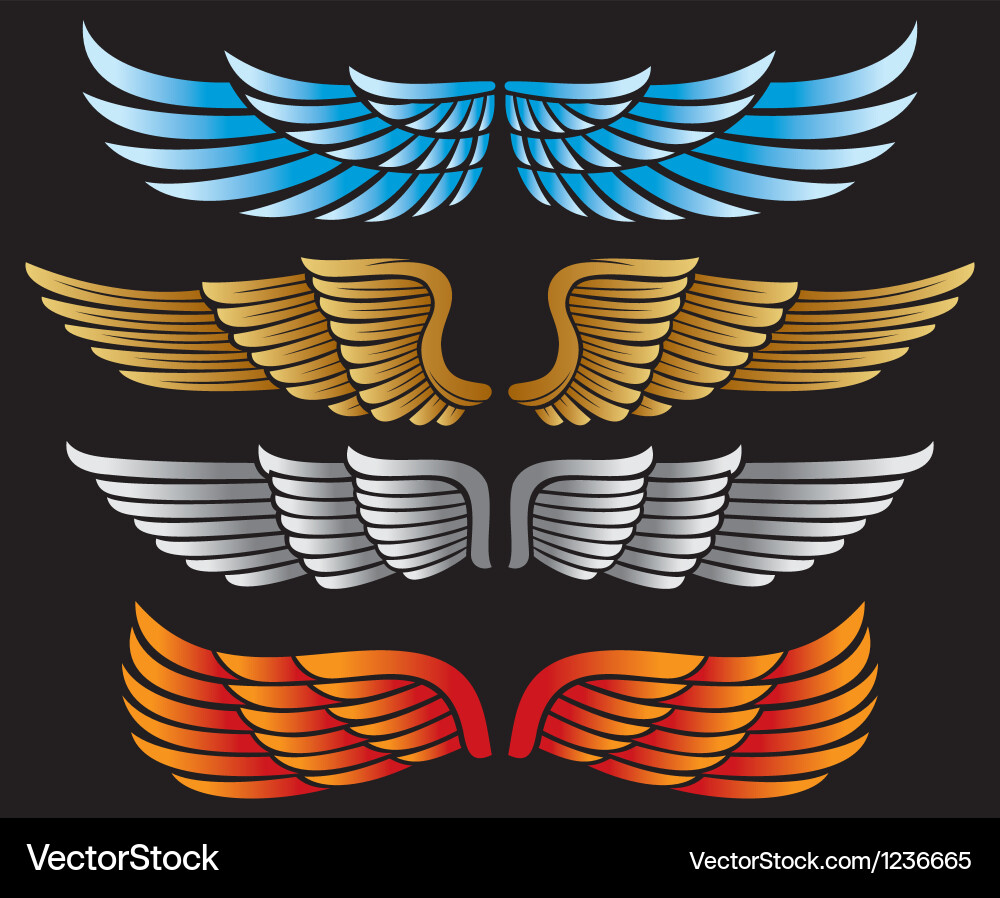 Wings collection Royalty Free Vector Image - VectorStock