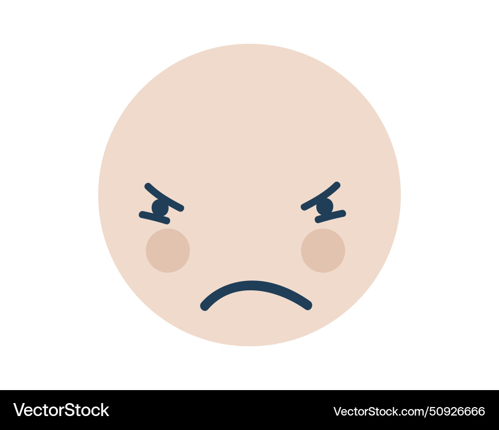 Beige jealous round emoji icon object symbol flat Vector Image