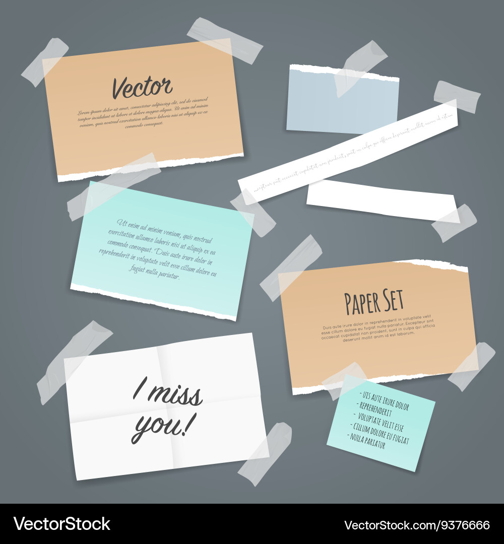 Sticky tape paper set Royalty Free Vector Image