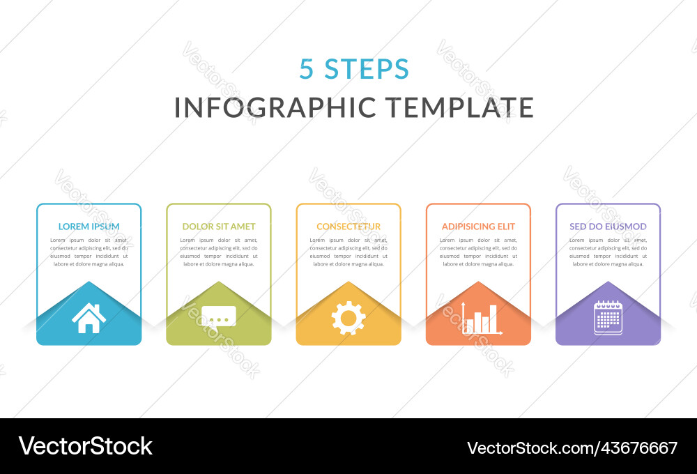 5 steps - infographic template Royalty Free Vector Image