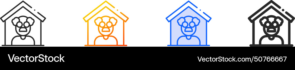 Alone iconthin linear gradient blue stroke Vector Image