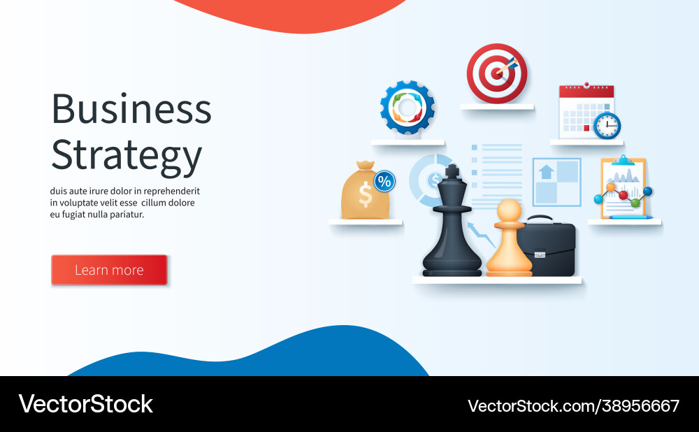 Business strategy banner target teamwork Vector Image