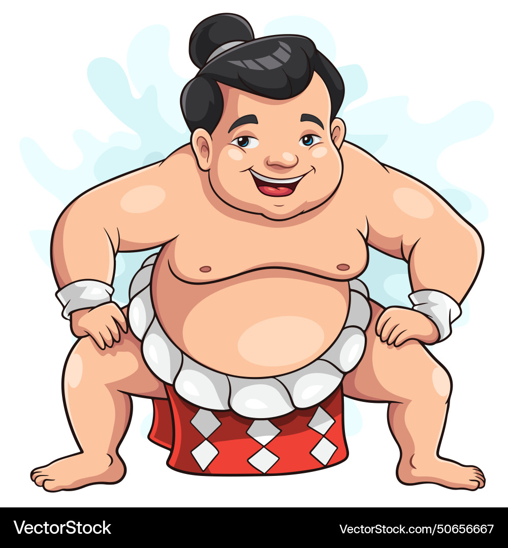 Cartoon sumo isolated on white background Vector Image