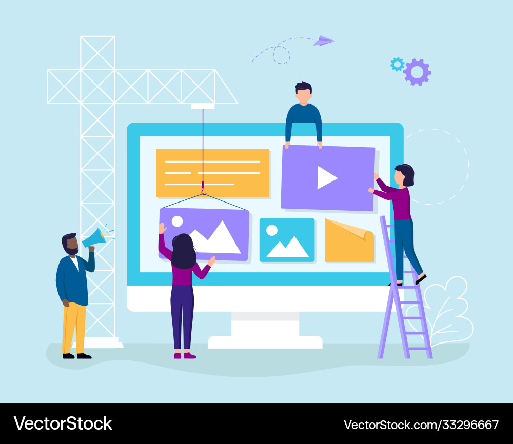 Collective work teamwork concept collaboration Vector Image