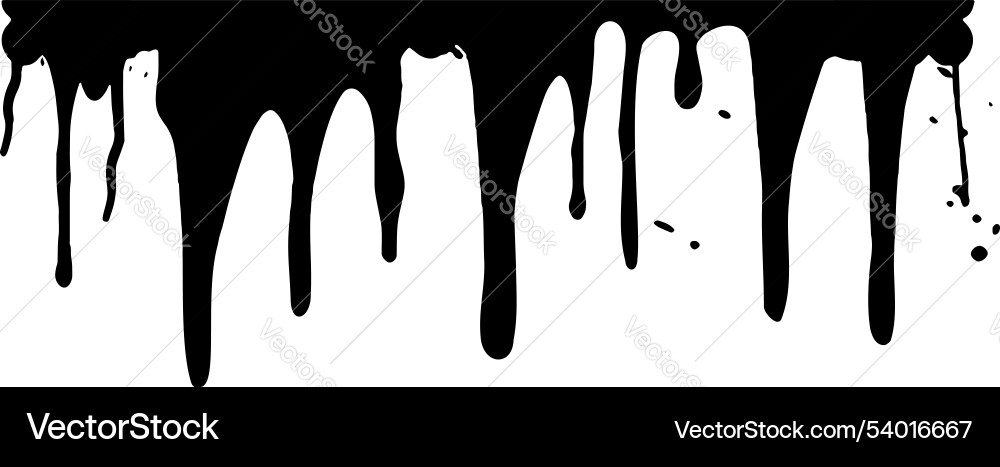 Dripping schwarze Farbe viskose flüssige Silhouette