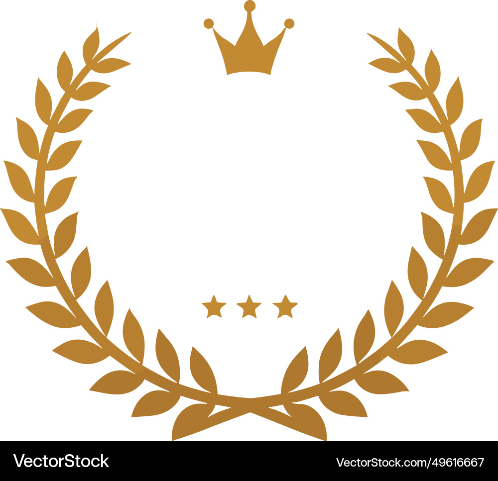 Golden laurel wreath Royalty Free Vector Image