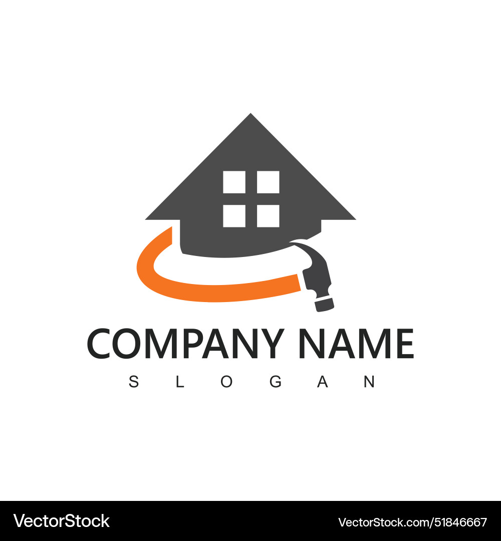 Hammer logo design for tool or construction brand Vector Image