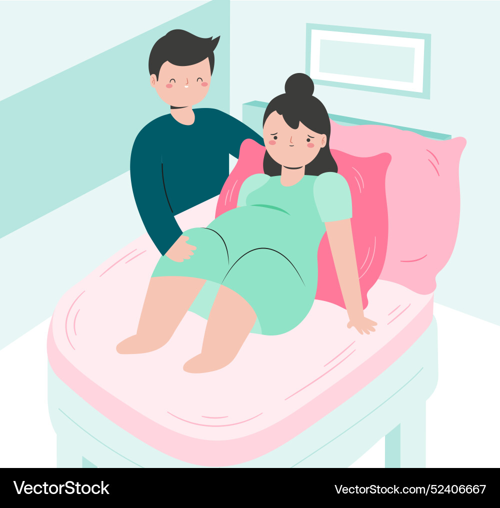 Hand drawn childbirth scene Royalty Free Vector Image