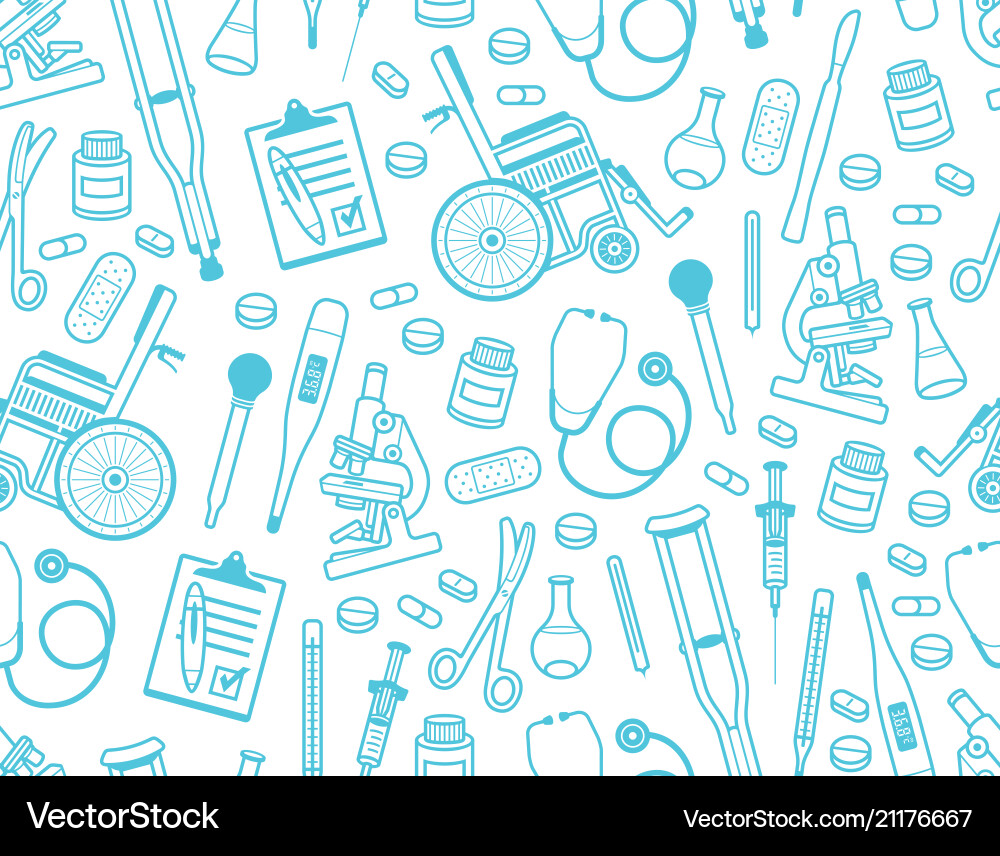 Medical seamless pattern Royalty Free Vector Image