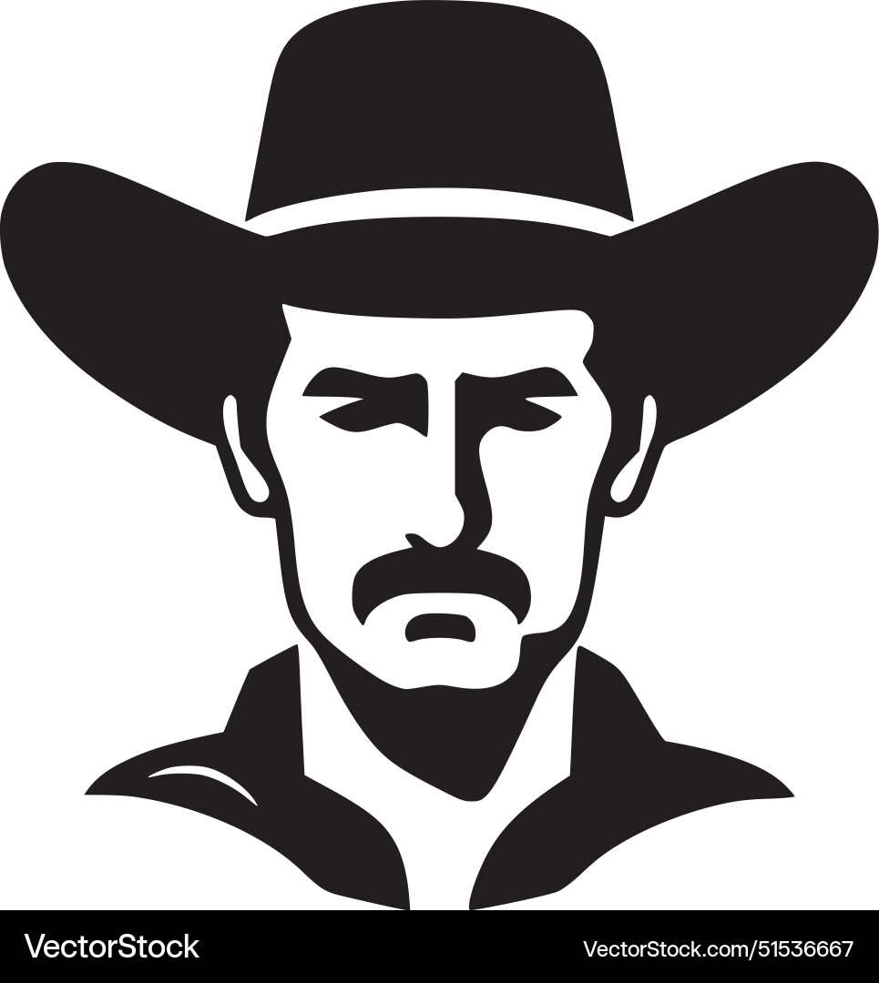 Western - black and white isolated icon Royalty Free Vector