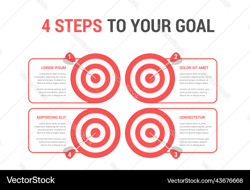 4 steps to your goal Royalty Free Vector Image