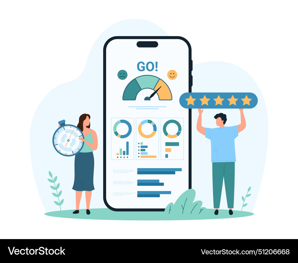 Benchmarking in mobile app quality and cost Vector Image