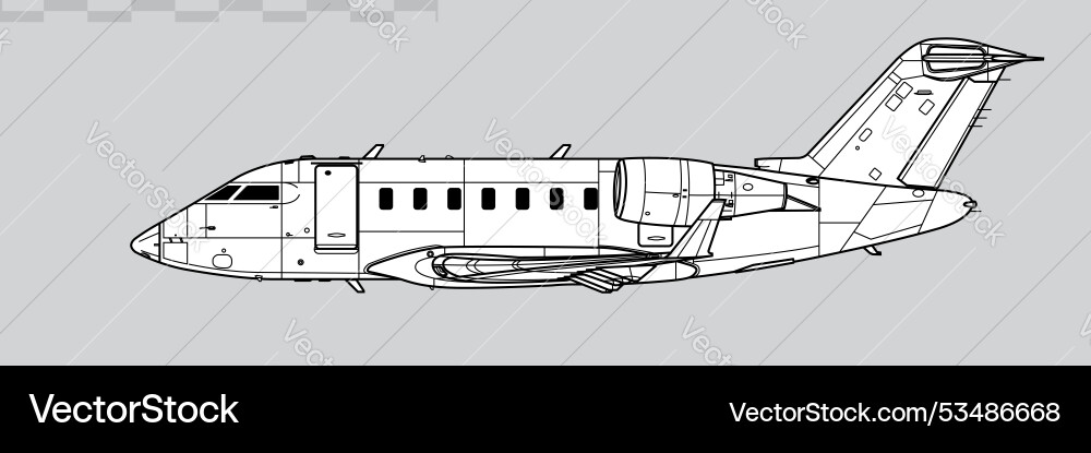 Bombardier challenger 605 Royalty Free Vector Image