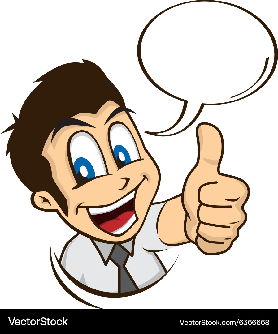 Cartoon Character Thumbs Up Royalty Free Vector Image