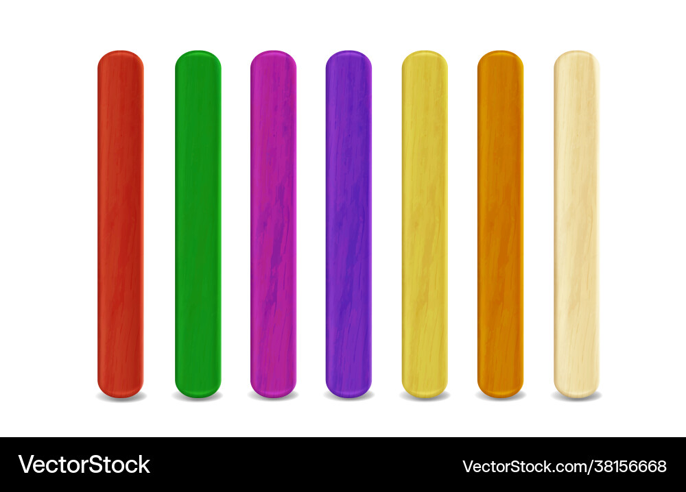 Colored wooden sticks for popsicle popsticks Vector Image