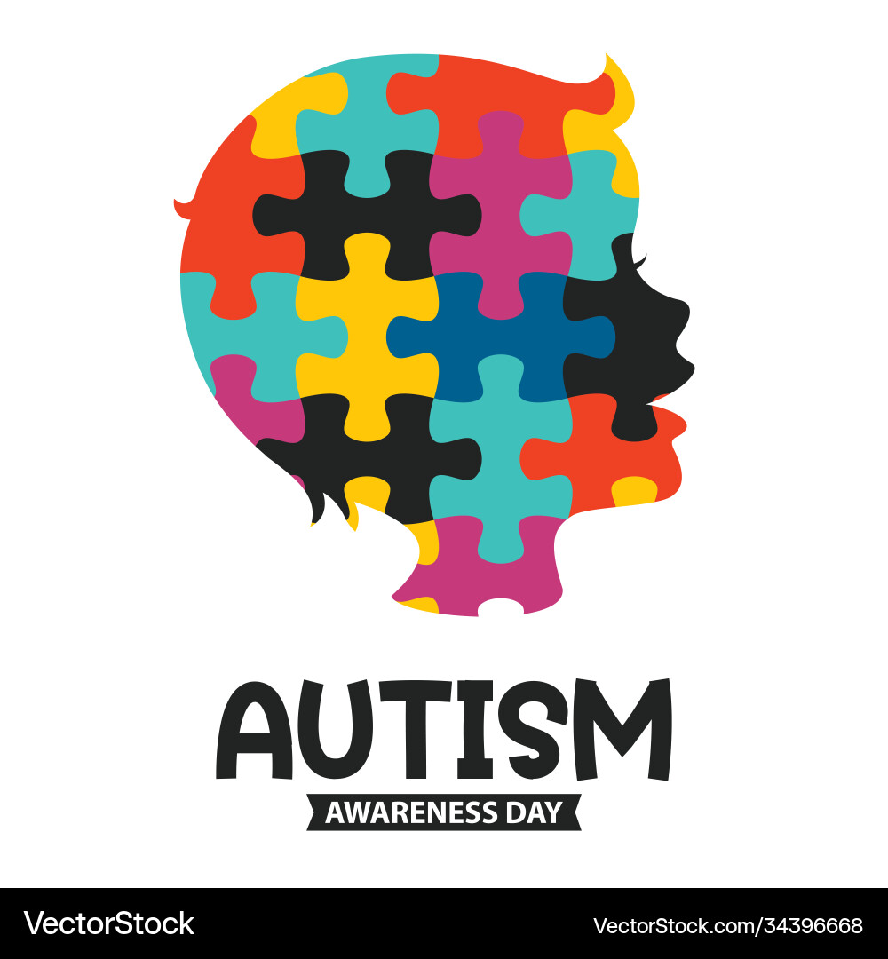 Concept drawing autism awareness Royalty Free Vector Image