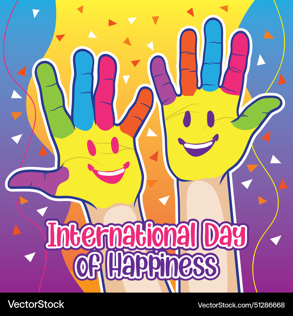 International day of happiness design Royalty Free Vector
