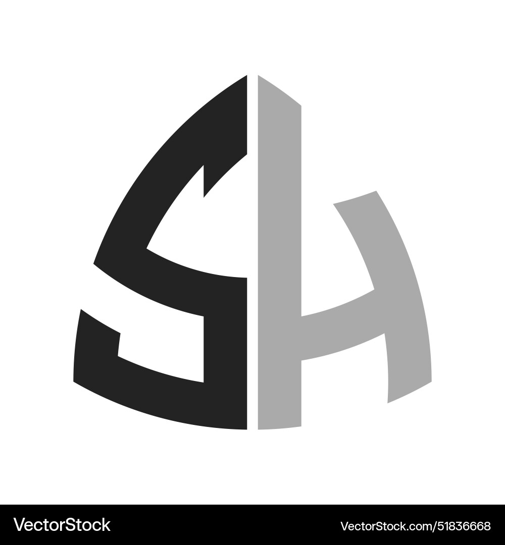 Modern creative sh logo design letter icon Vector Image
