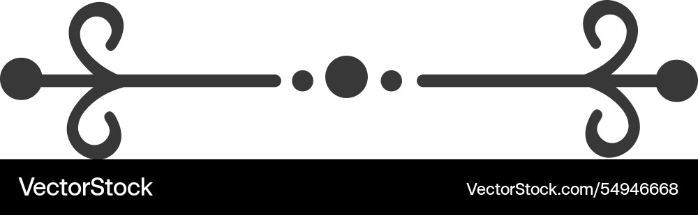 Simple black horizontal decorative dividing line Vector Image