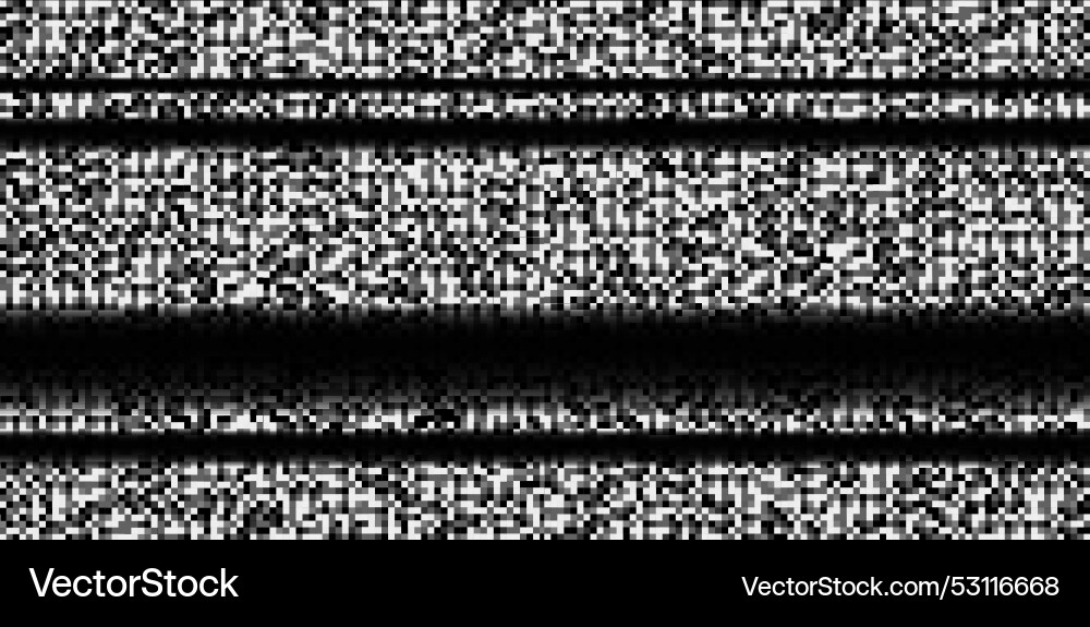 White tv noise screen background with horizontal Vector Image