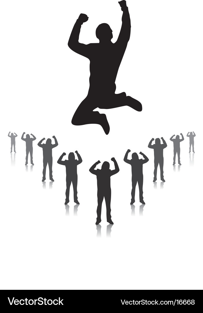 Winner jumping Royalty Free Vector Image - VectorStock