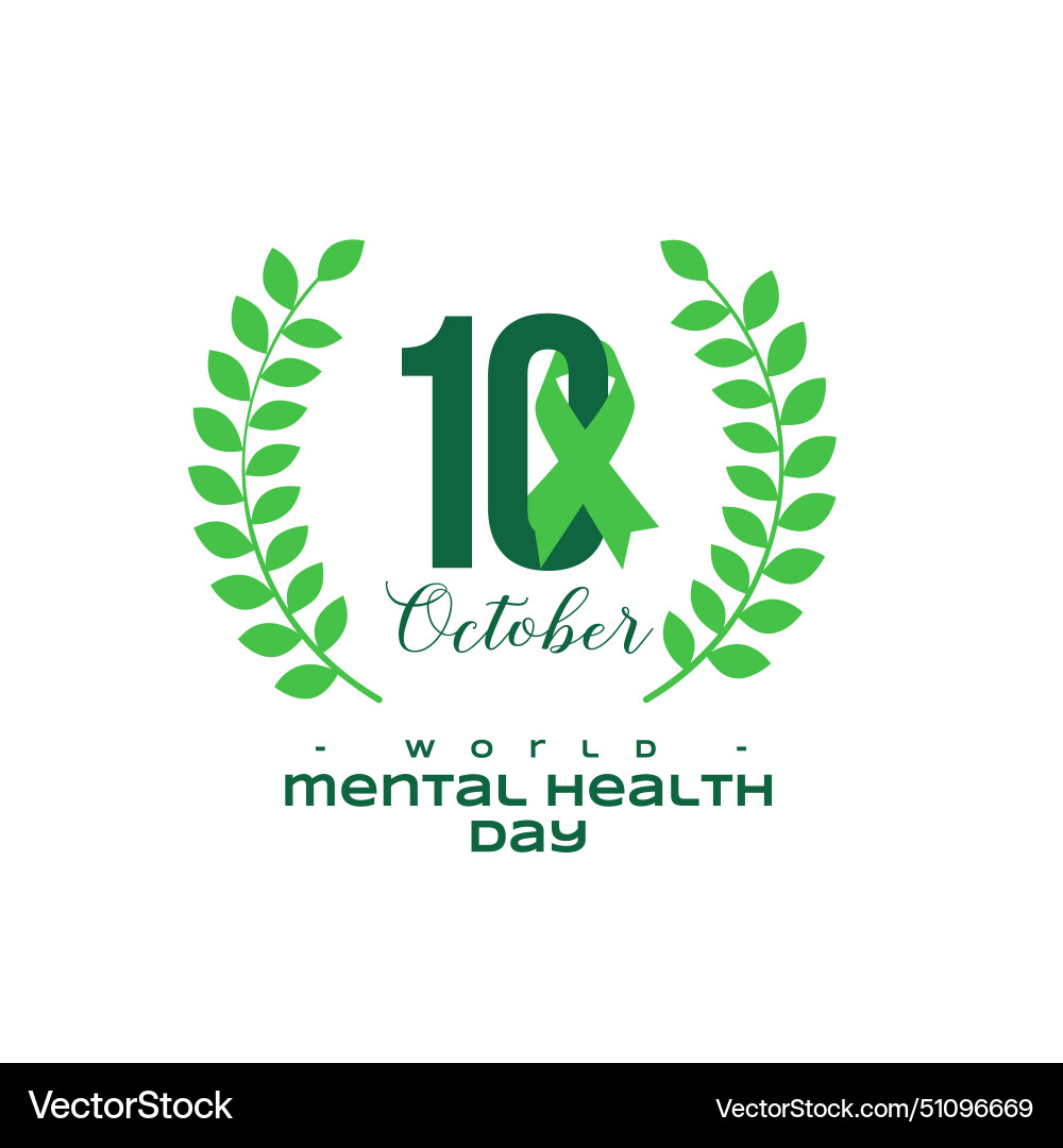 10th october world mental health day poster Vector Image