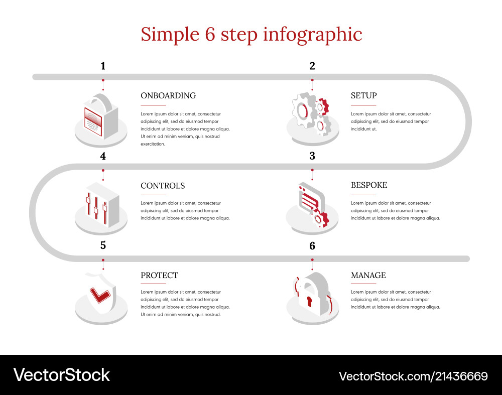 6-step infographic Royalty Free Vector Image - VectorStock