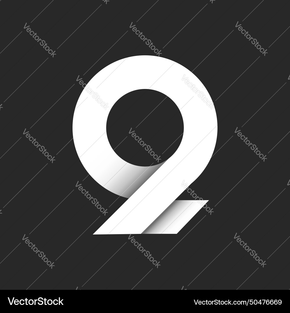 Bold letter q logo with 3d white ribbons Vector Image