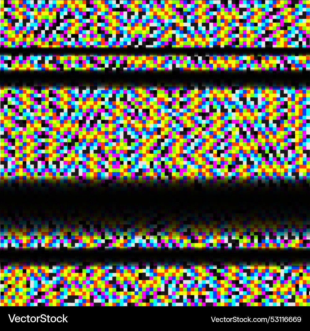 Color tv noise screen background with horizontal Vector Image