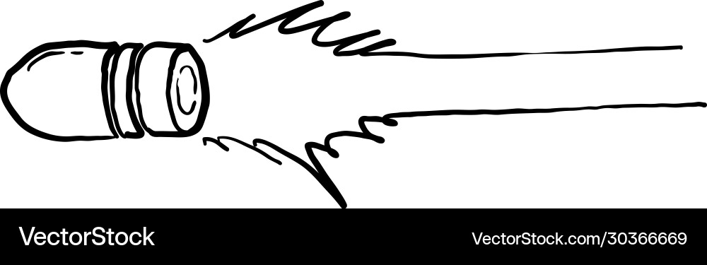 Hand drawn doodle bullet trail with cartoon style Vector Image