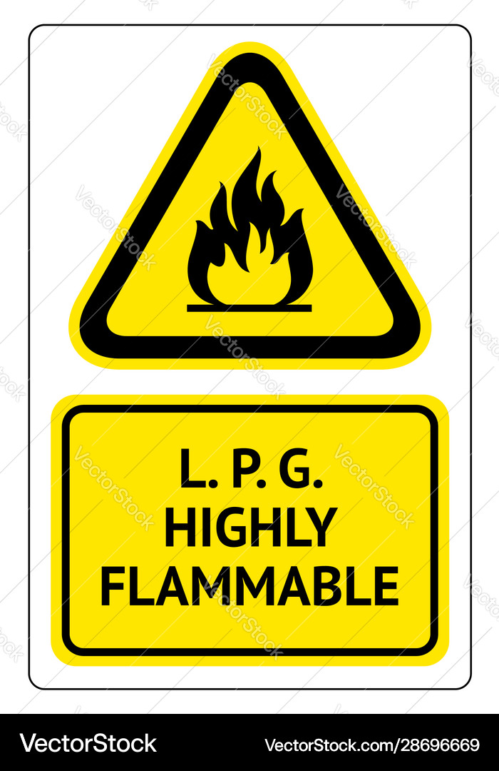 Lpg highly flammable Royalty Free Vector Image