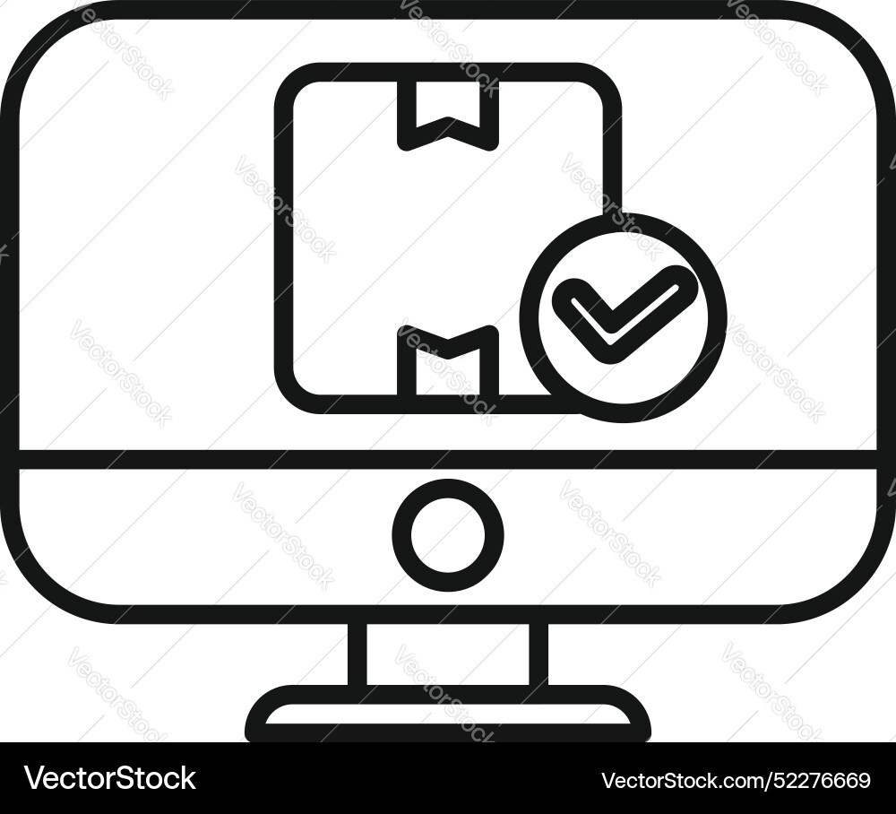 Online shop order confirmation on computer screen Vector Image