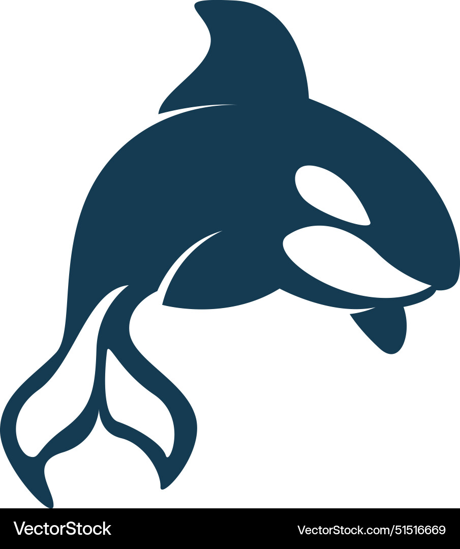 Orca whale icon logo design Royalty Free Vector Image
