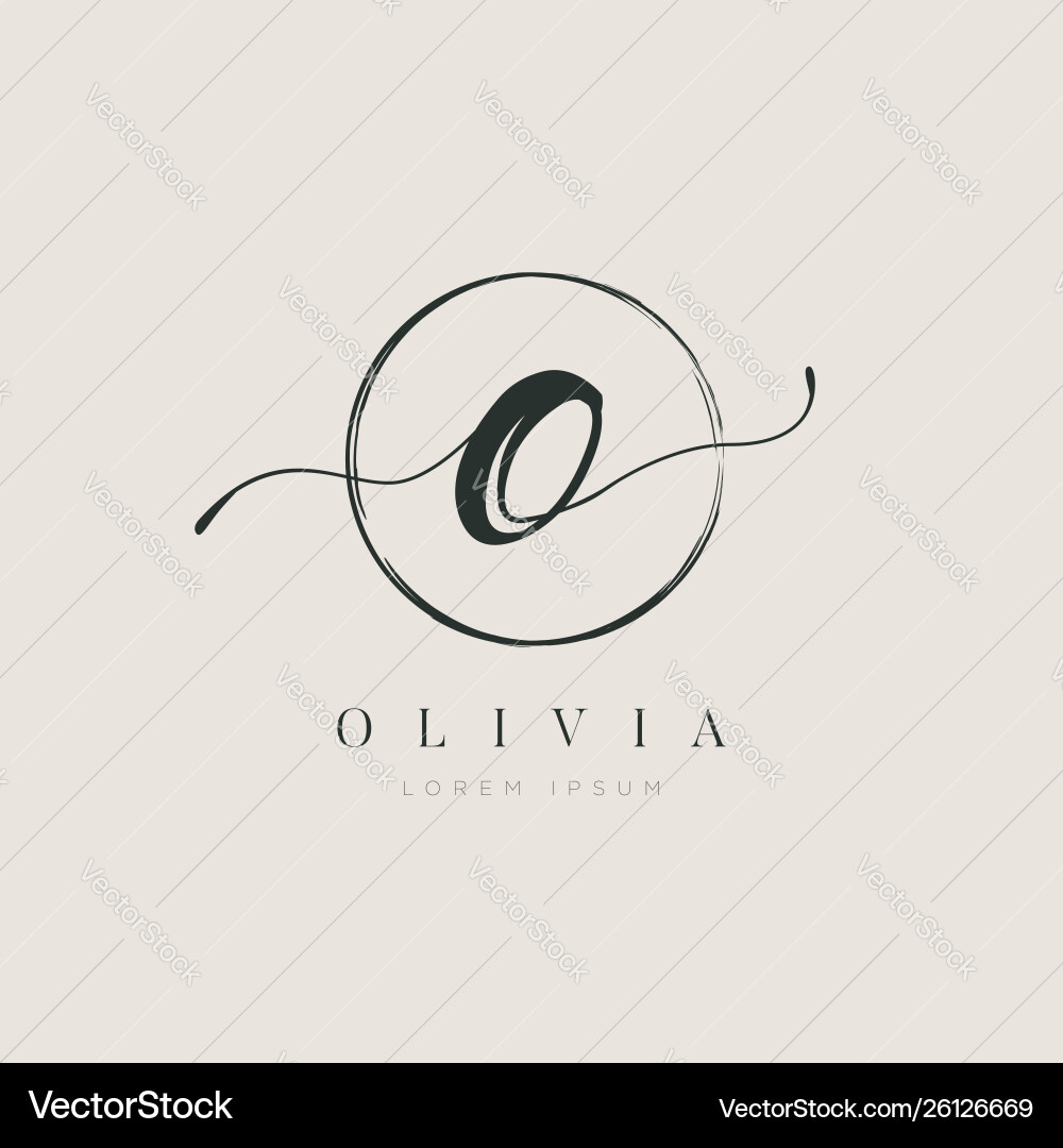 Simple elegant initial letter type o logo sign Vector Image