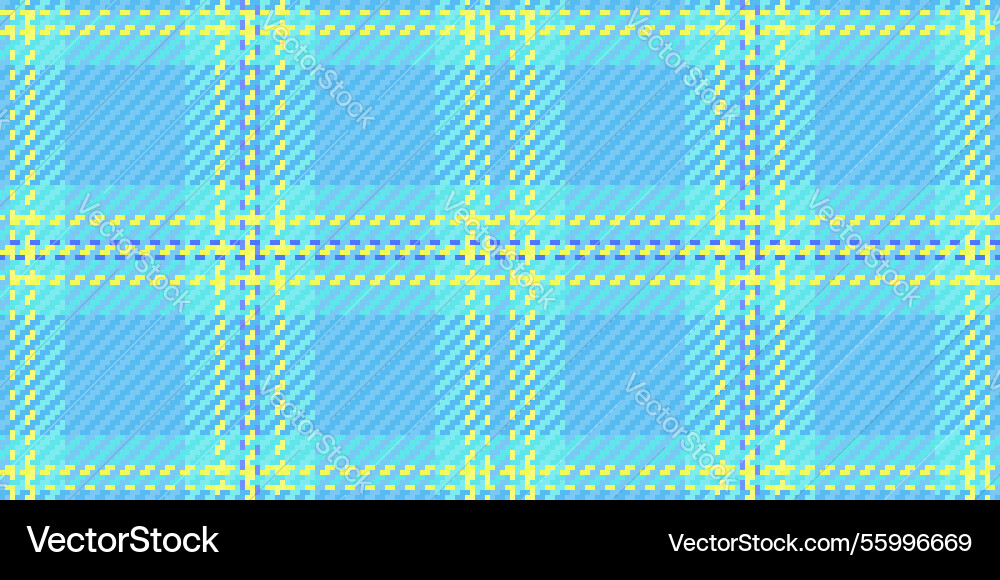 Vibrant pastel blue and yellow plaid pattern Vector Image