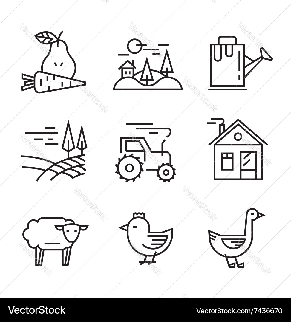 Agriculture and farming Royalty Free Vector Image