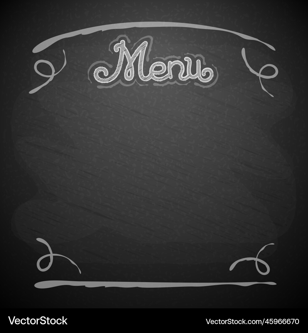 Chalkboard menu frame and lettering Royalty Free Vector