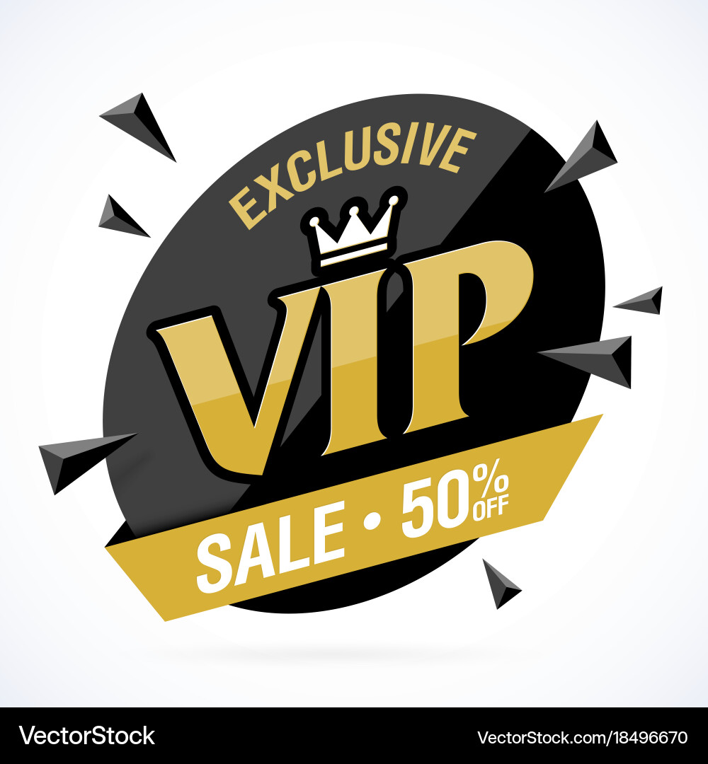 Exclusive vip sale banner Royalty Free Vector Image
