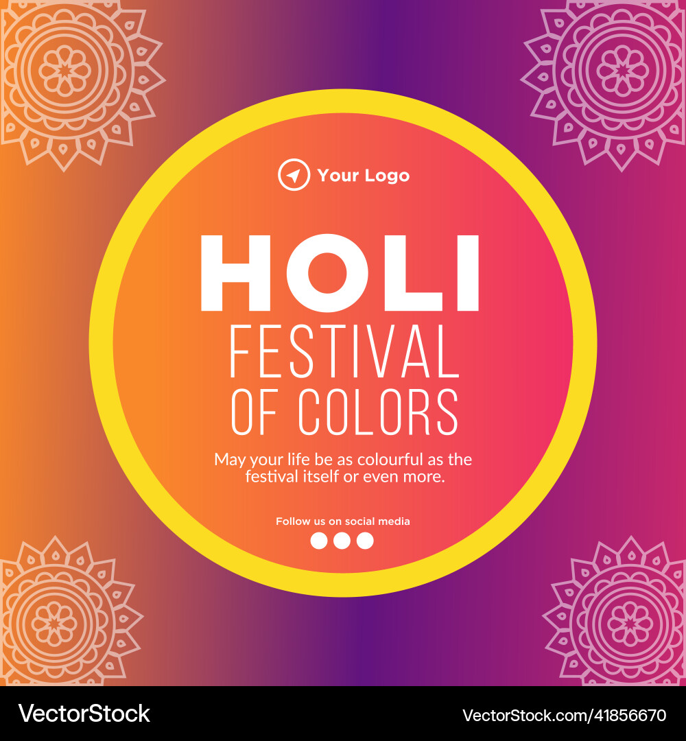 Happy holi banner design Royalty Free Vector Image